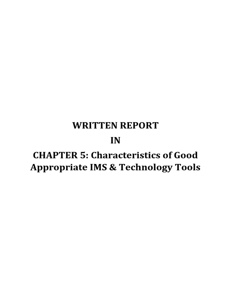 CHAPTER 5 Characteristics of Good Appropriate IMS & Technology Tools | PDF