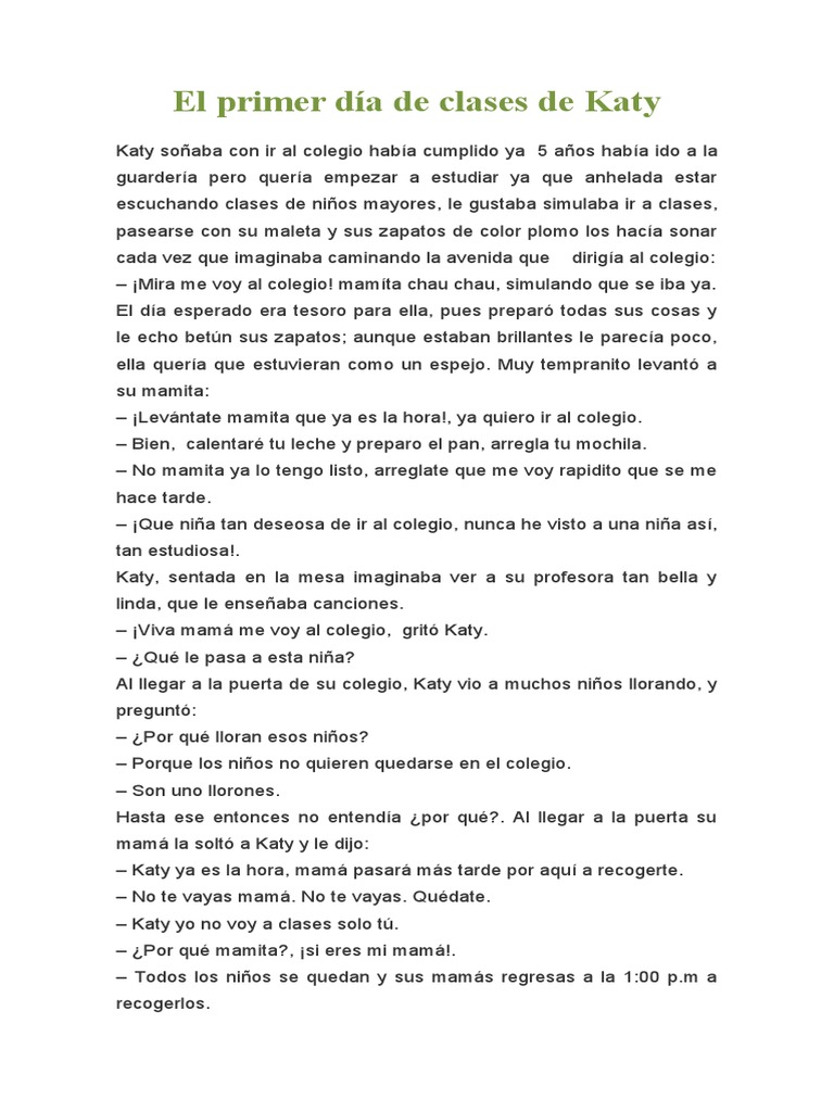 El primer día de clases | PDF