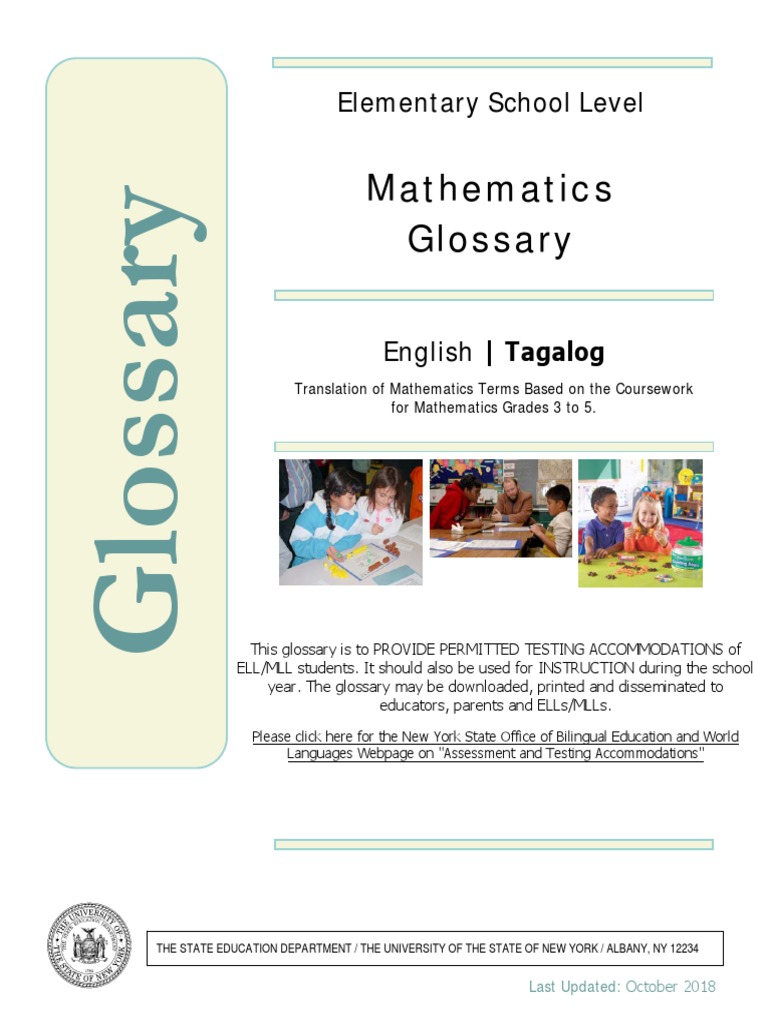 Tagalog Mathematics Glossary for Grades 3-5 | PDF | Multiplication ...