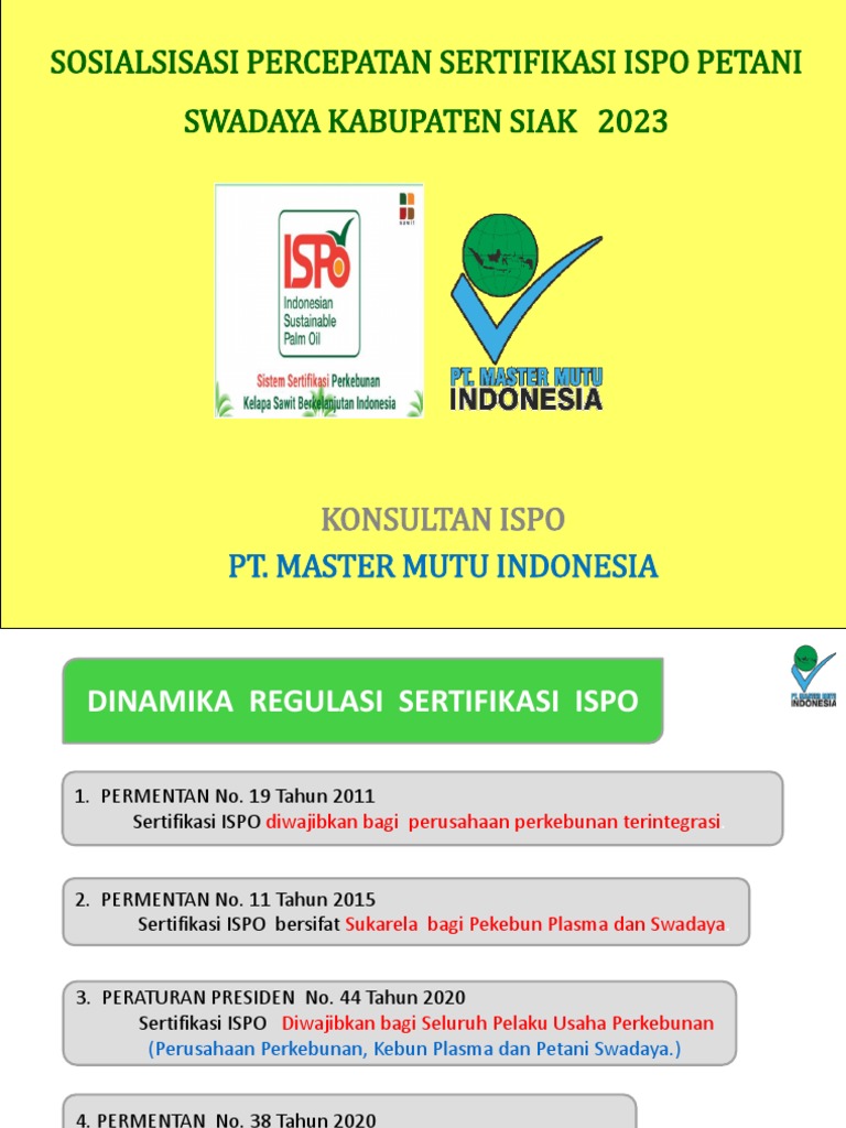 Sosialisasi ISPO Petani Swadaya | PDF