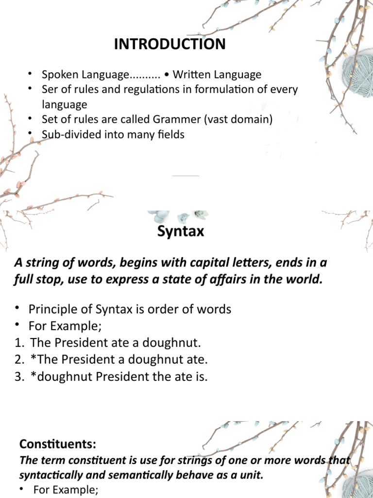 INTRODUCTION-SYNTAX-WPS Office | PDF