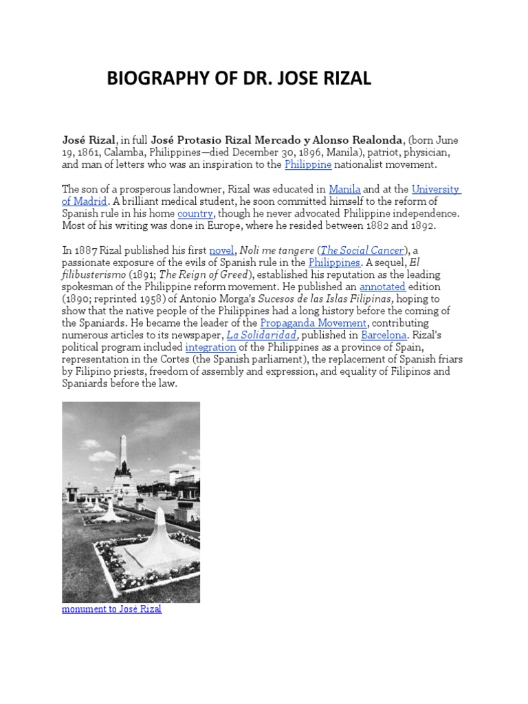 Jose Rizal | PDF | Philippines | Spanish Empire