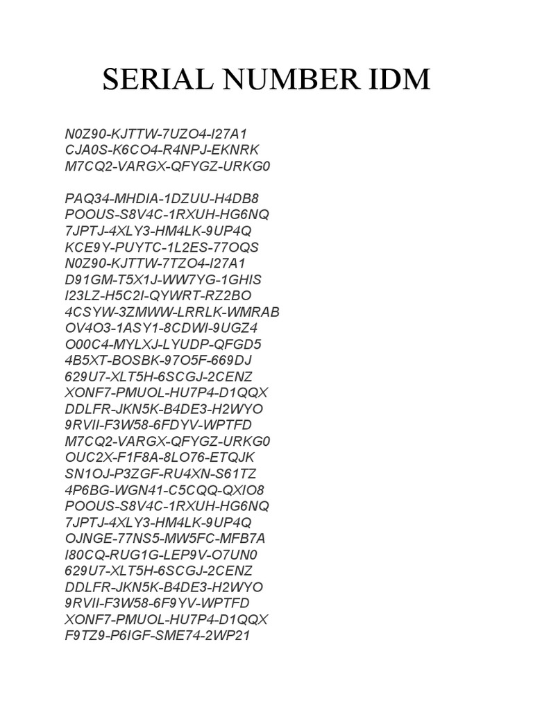 Serial Number Idm | PDF