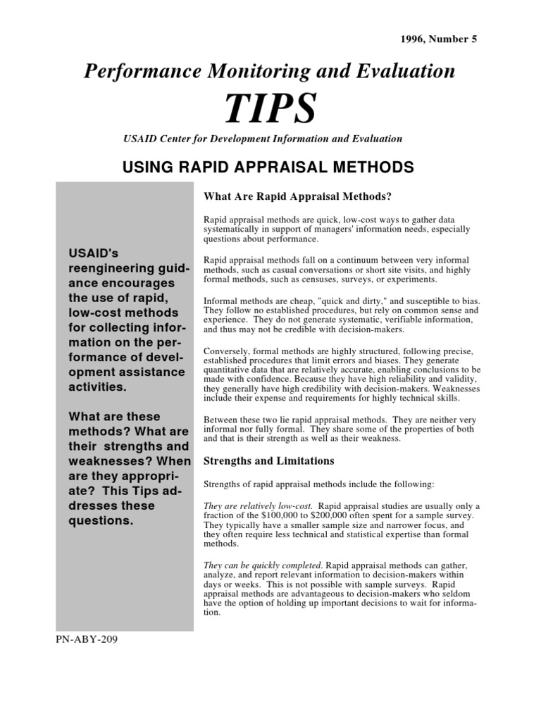 Using Rapid Appraisal Methods | PDF | Qualitative Research | Sampling ...