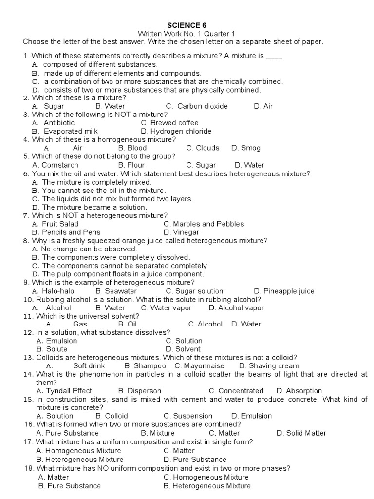 Grade 6 Summative Test in Science Modules 1-3 | PDF