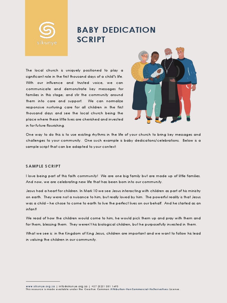 Baby Dedication Script 1 | PDF | Jesus | Prayer