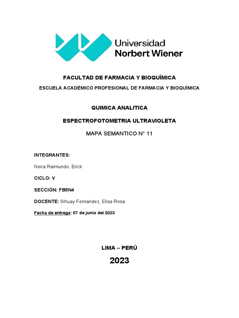 Mapa 11 | PDF | Espectrofotometria | Espectroscopía ultravioleta-visible