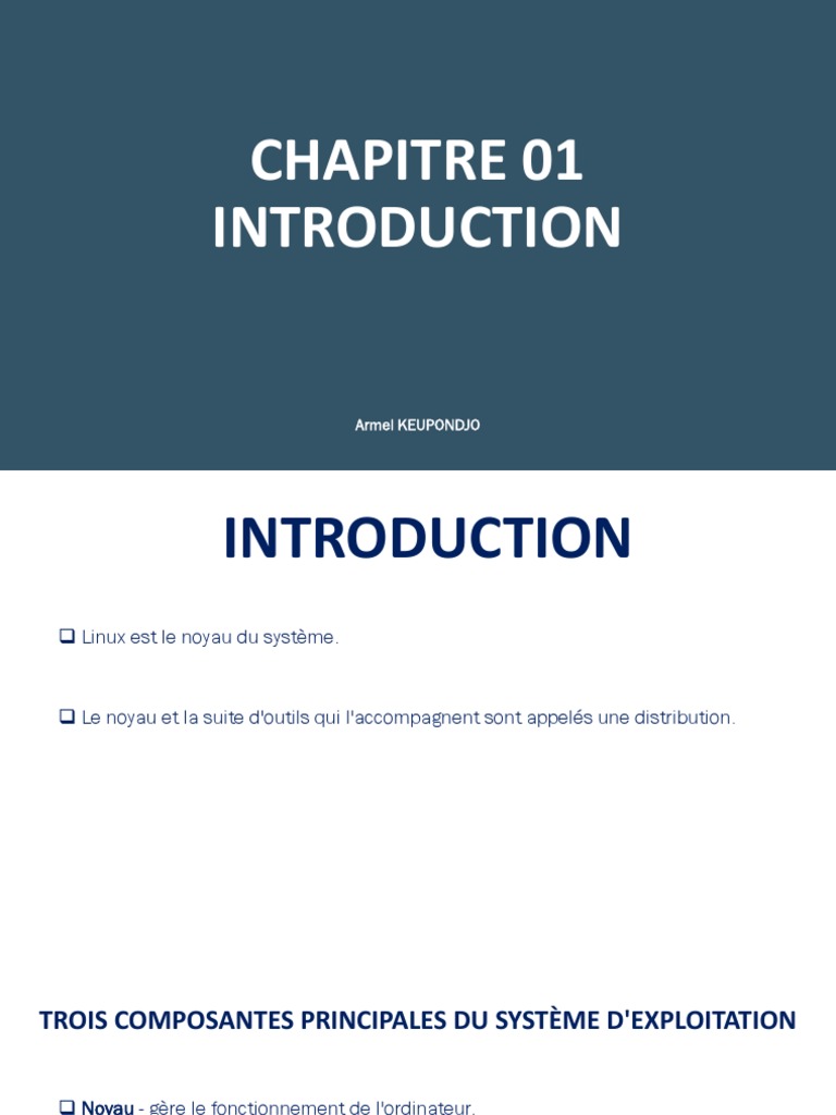 Chapitre 01 | PDF | Linux | Kernel (Système d'exploitation)