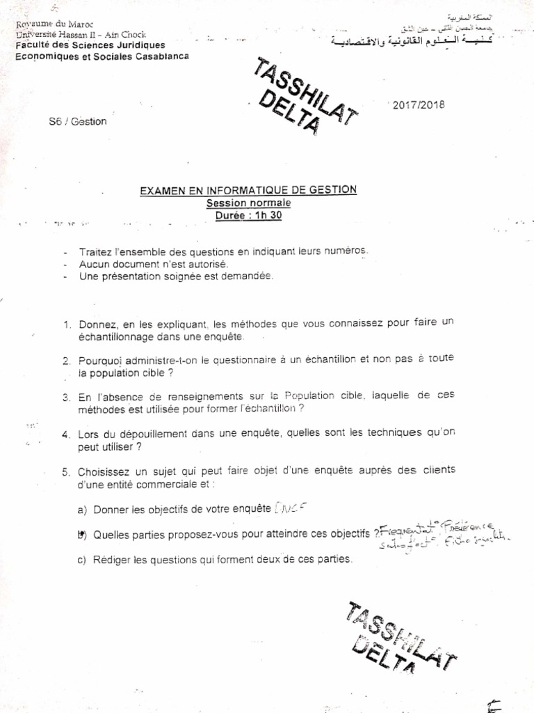 Exam IG 2018 (Normale) | PDF