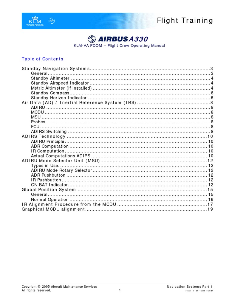 A330-Navigation Systems Part 1 | PDF