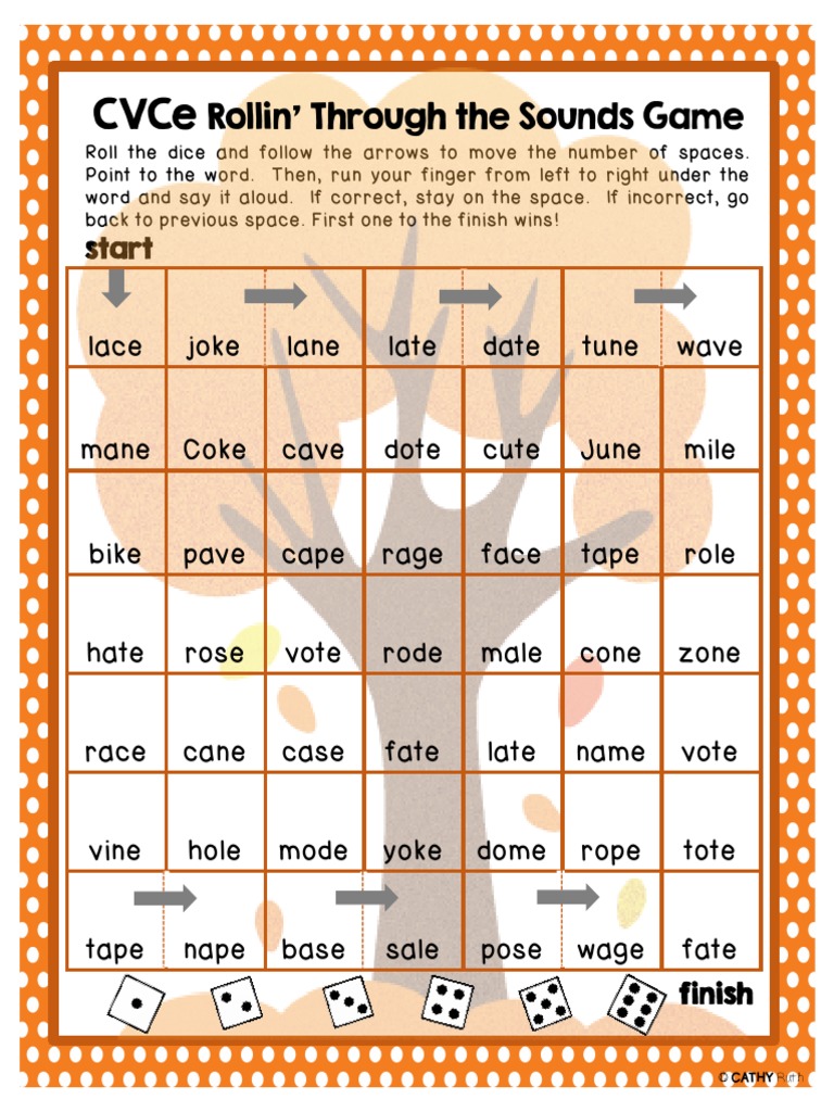 CVCe Rollin' Through Sounds Game | PDF | Language Arts & Discipline