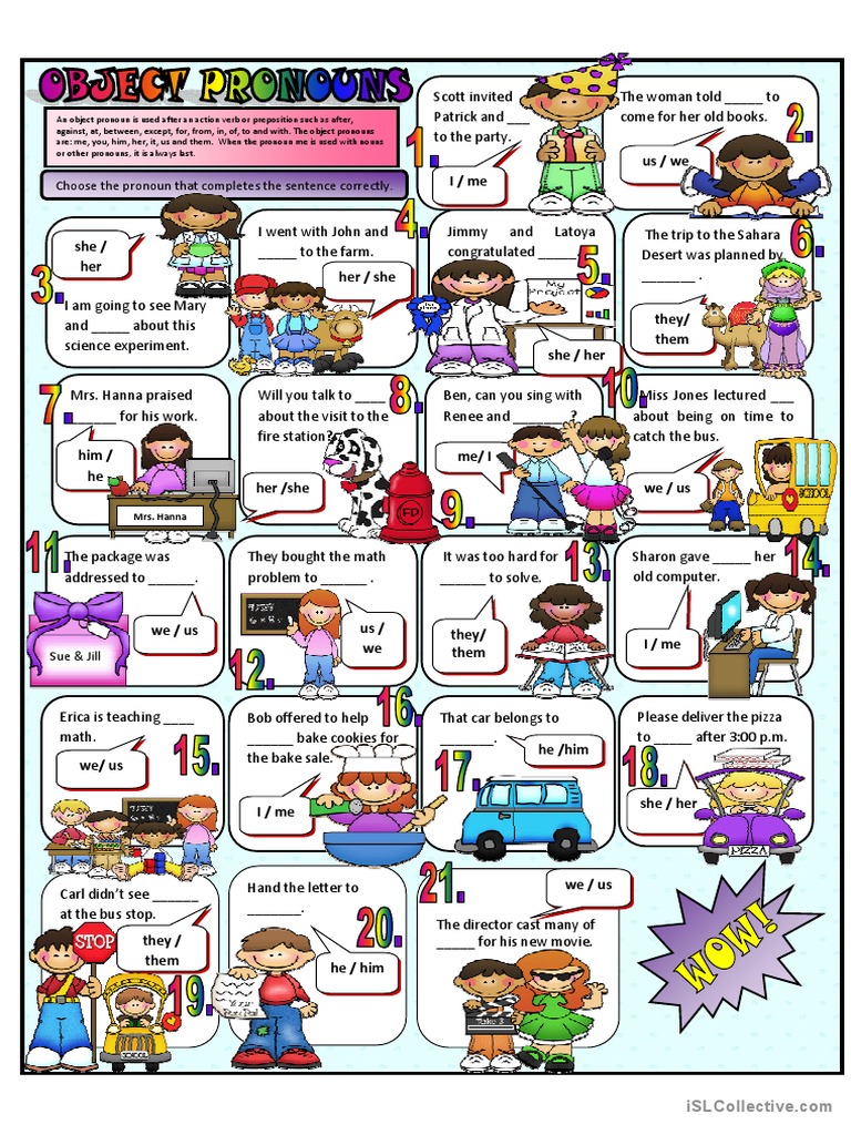 Object Pronouns Exercises Worksheet | PDF