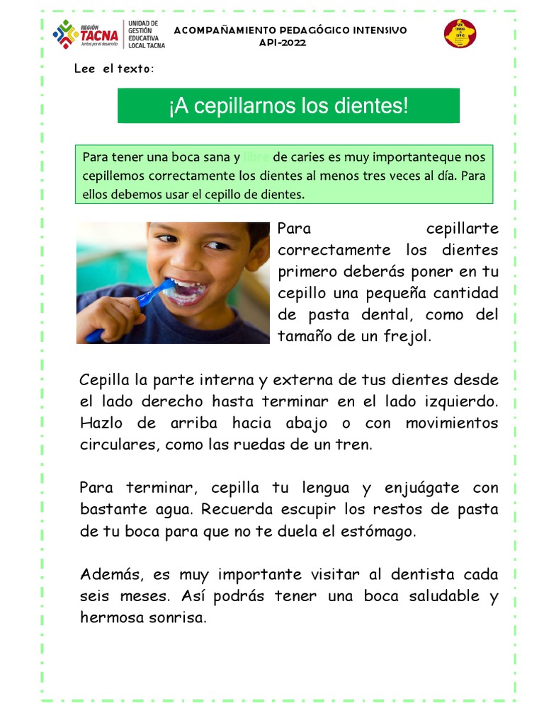 Cómo cepillarse los dientes correctamente | PDF | Crecimiento personal ...