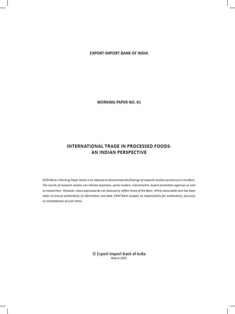 Indian Processed Foods Trade Analysis | PDF | Business