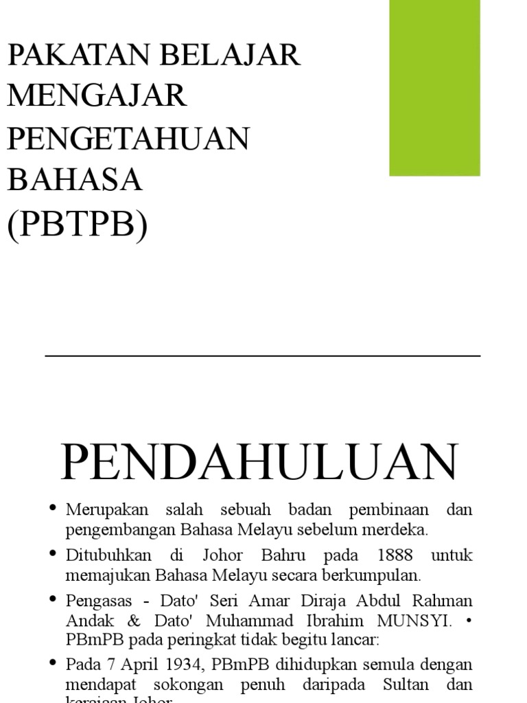 Pakatan Belajar Mengajar Pengetahuan Bahasa P BM PB | PDF