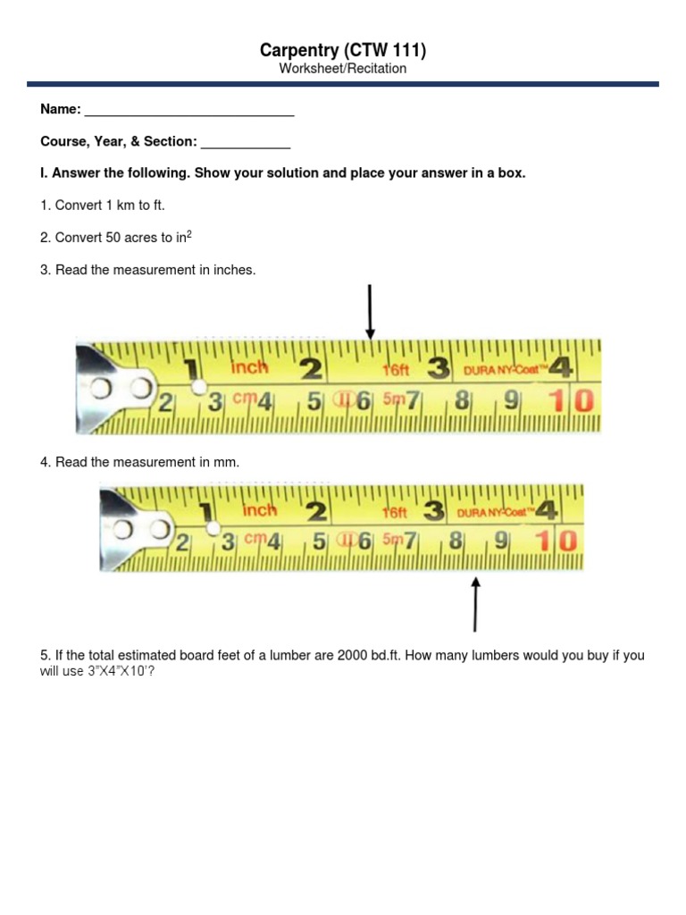 Carpentry (CTW 111) | PDF