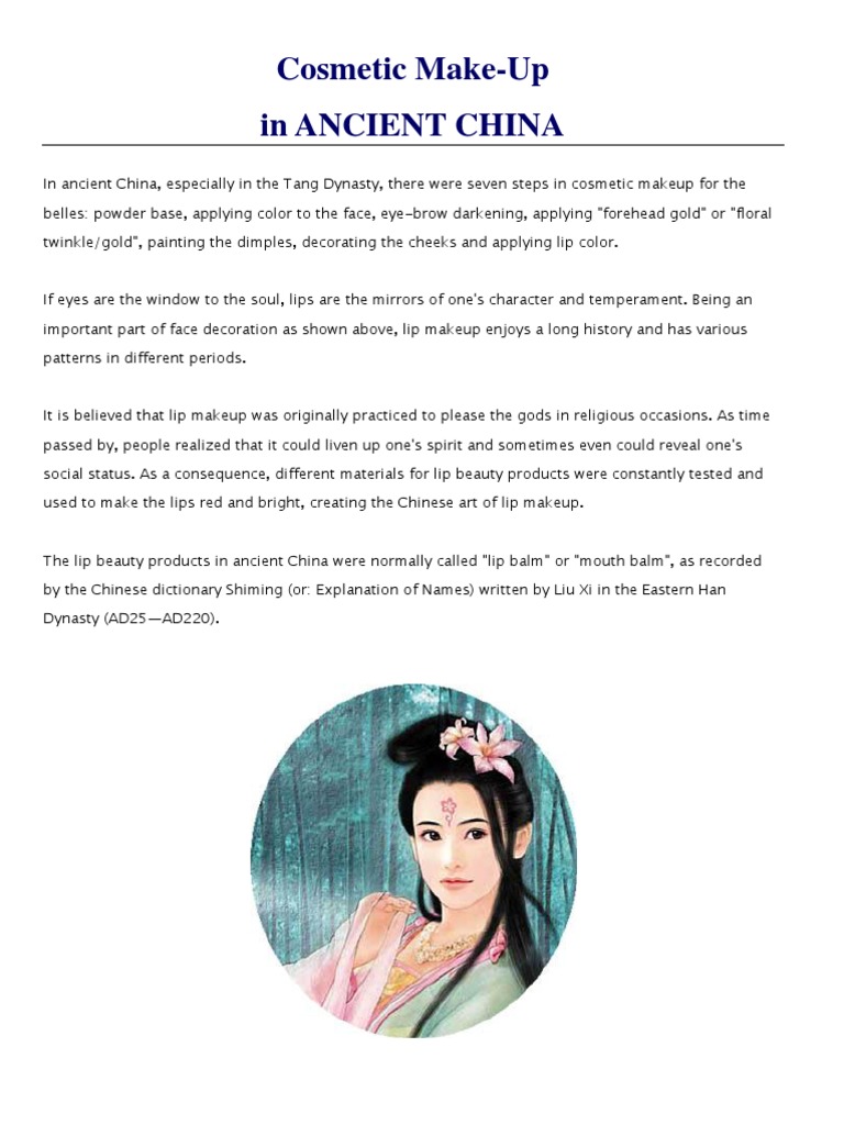Ancient Chinese Lip Makeup Techniques | PDF | Lip | Cosmetics