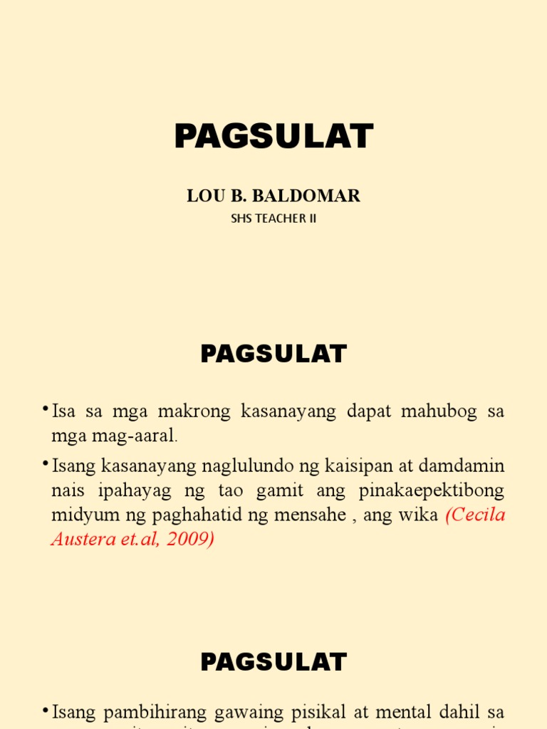 PAGSULAT | PDF