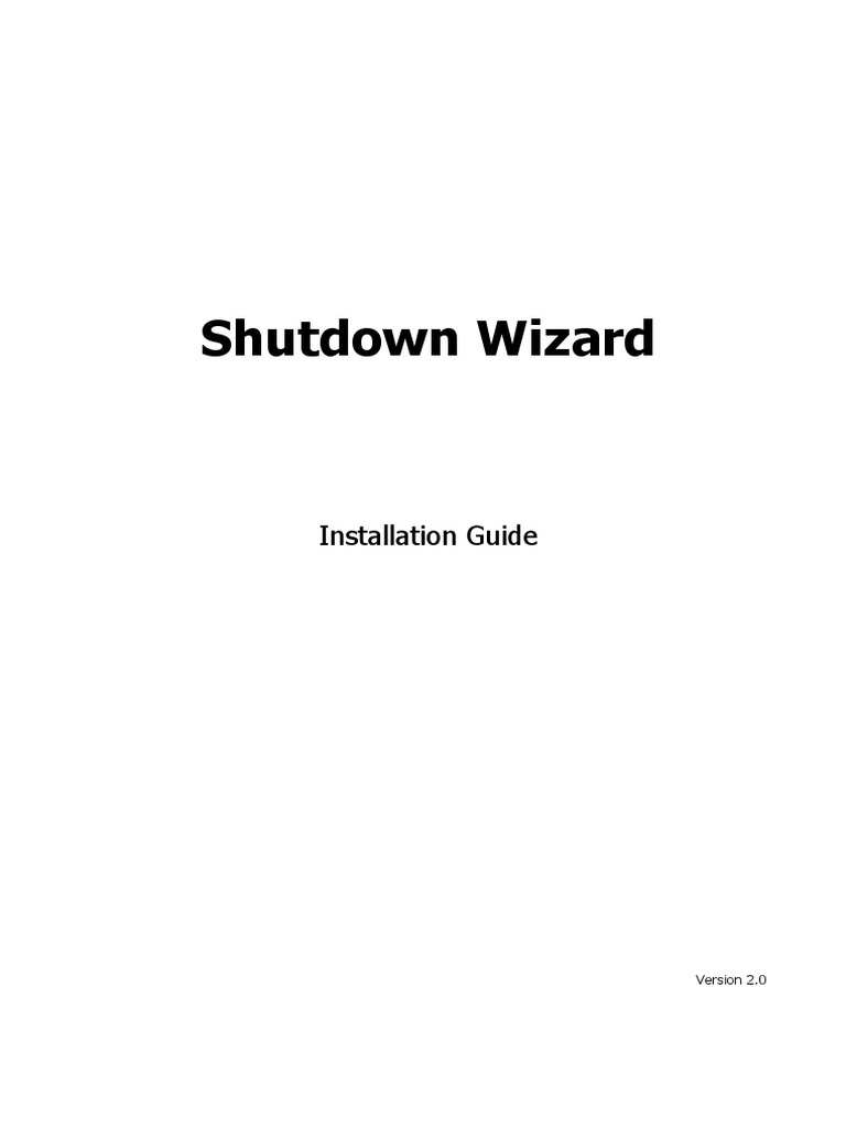 Shutdown Wizard User Manual | PDF | Installation (Computer Programs ...