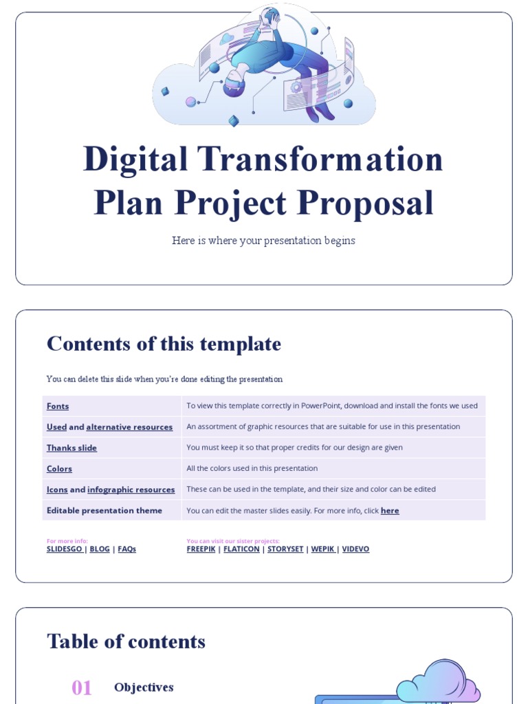 Digital Transformation Plan Project Proposal by Slidesgo | PDF