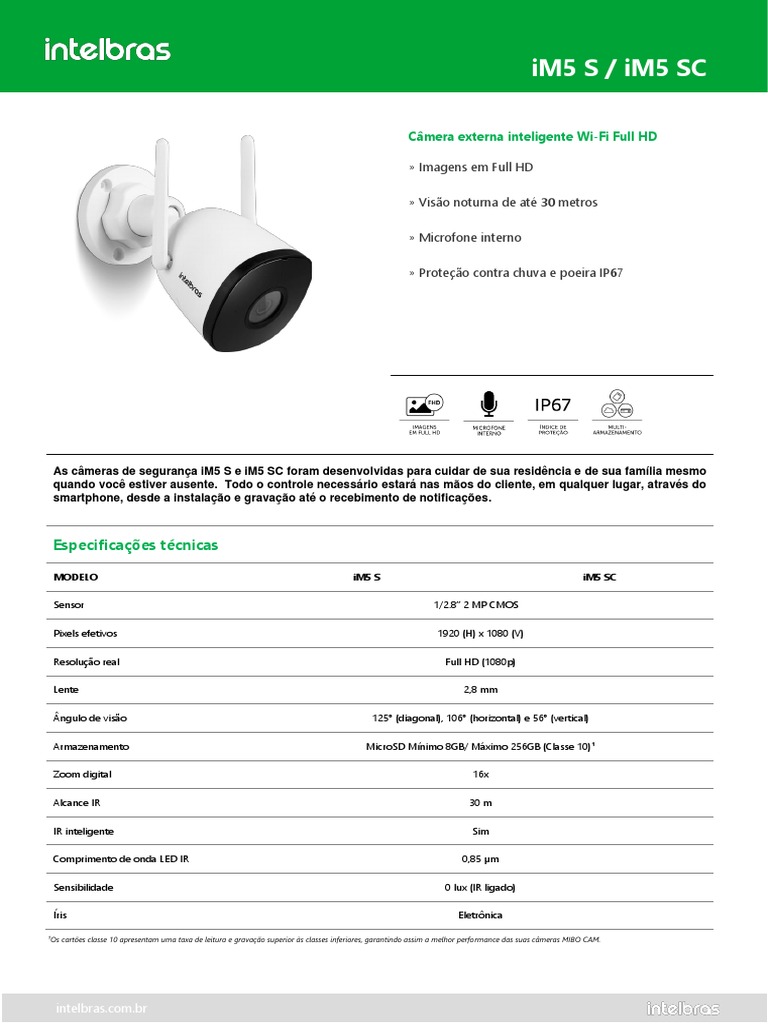Datasheet - Im5 S e Im5 SC - Câmera Externa Inteligente Wi-Fi Full HD ...