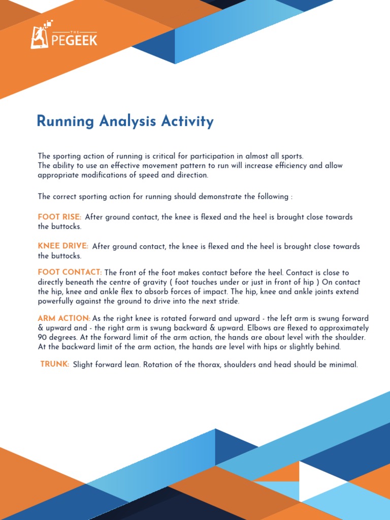 Running Analysis | PDF | Anatomical Terms Of Motion | Human Anatomy