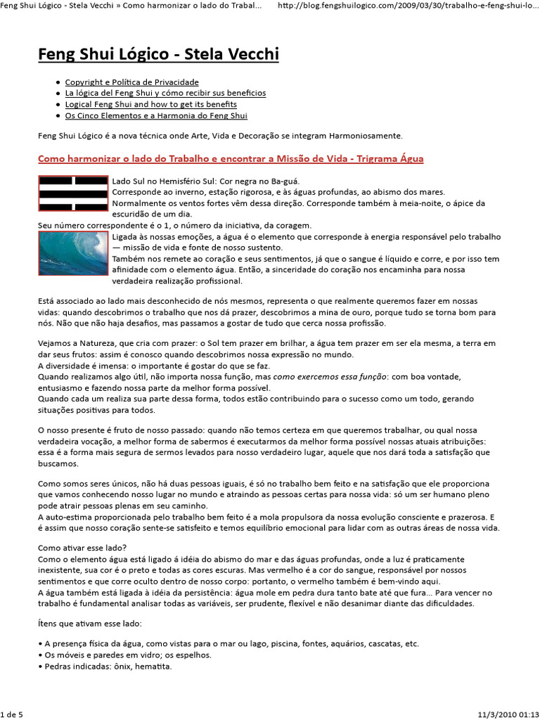 Feng Shui Lógico - Trabalho, Carreira | PDF