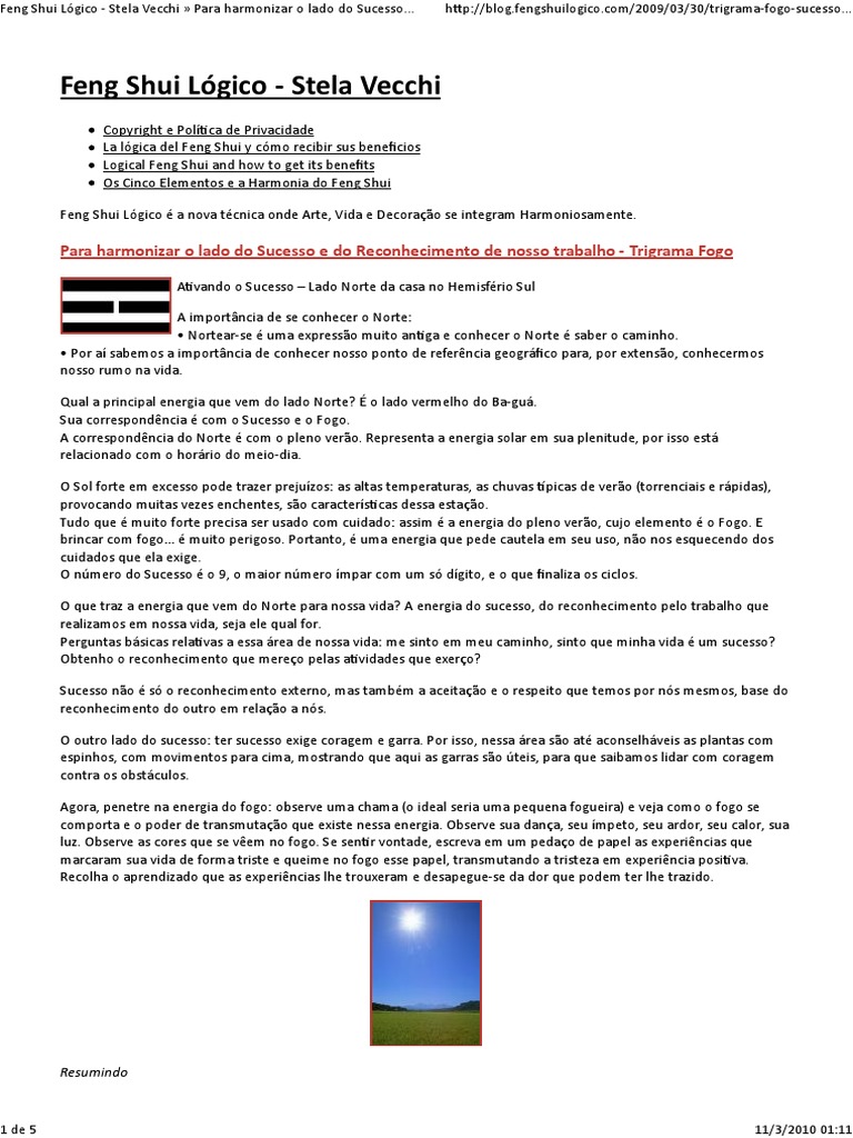 Feng Shui Lógico - Sucesso, Reconhecimento | PDF