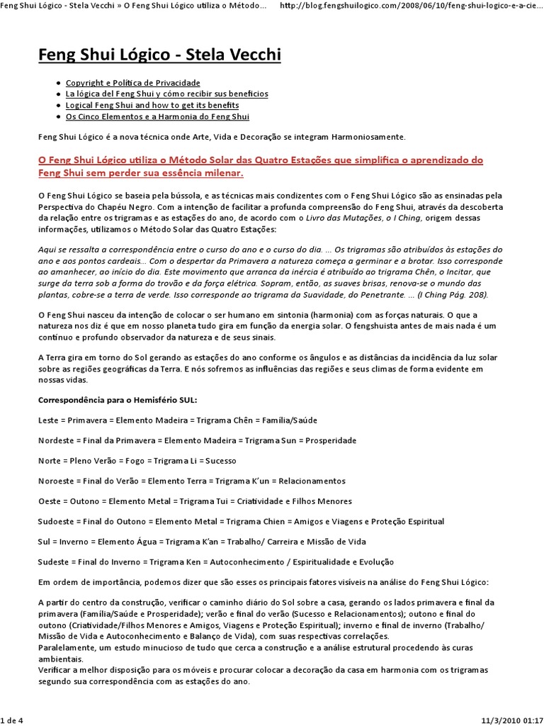 Feng Shui Lógico e A Ciência | PDF | Outono | Amor