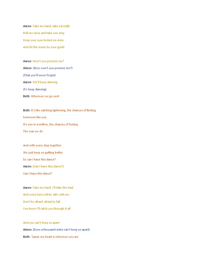 Can I Have This Dance - Script | PDF | Language Arts & Discipline