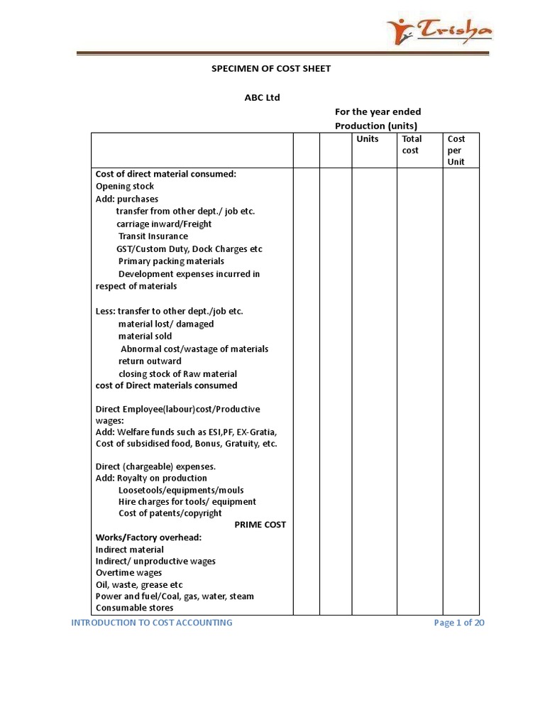 CHP 1 - Problems Introduction To Cost Accounting | PDF | Cost | Cost ...