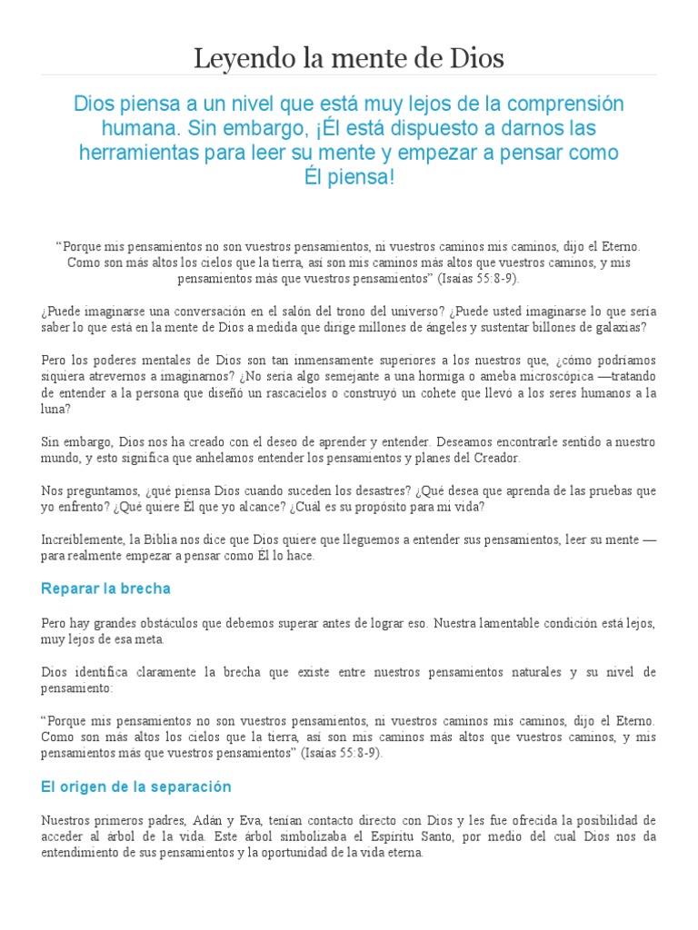 Conectando con la Mente de Dios | PDF | Relaciones personales, crianza ...