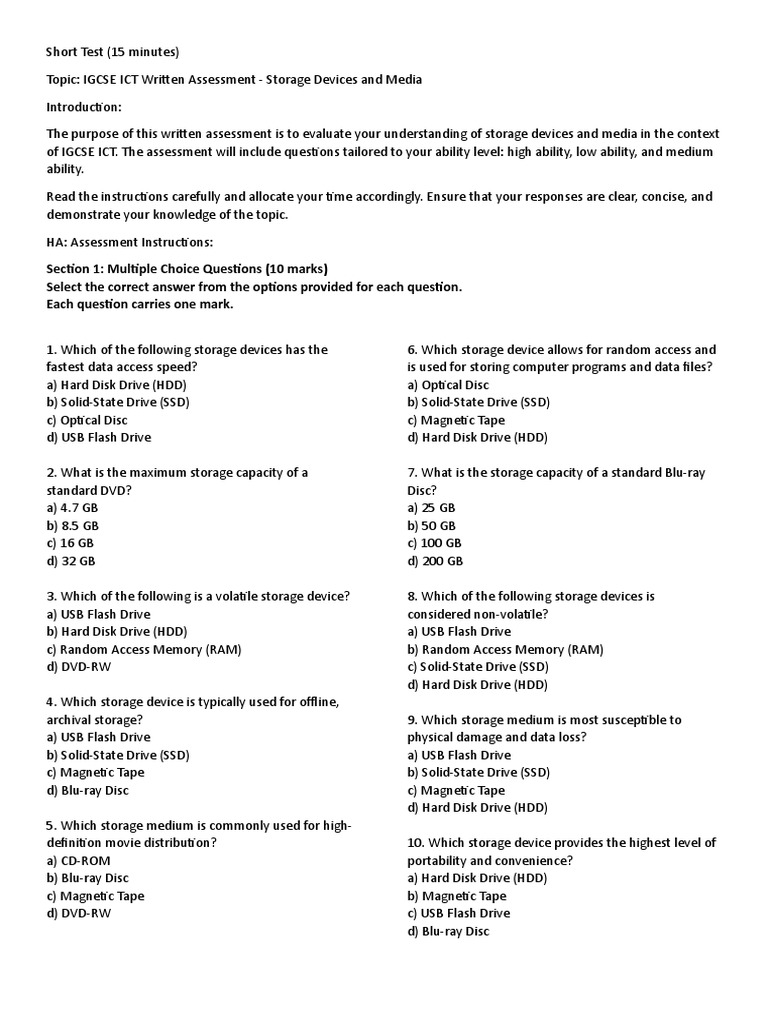 Storage Device Short Test (HA) | PDF | Computer Data Storage | Solid ...