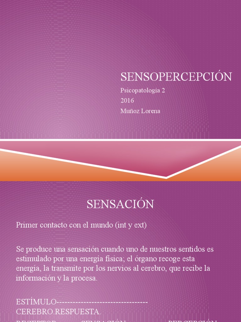 Sensopercepción | PDF | Percepción | Sentidos