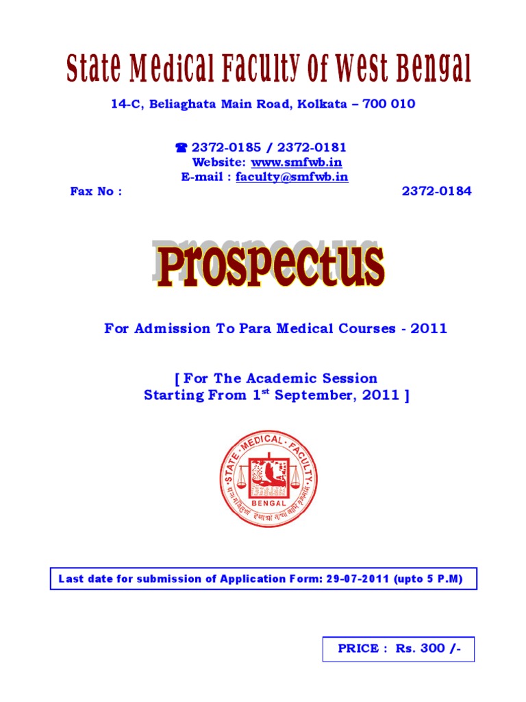 Prospectus 2011 para Medical Course | PDF | University And College ...
