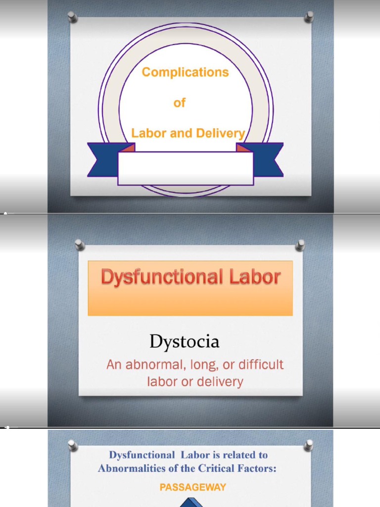 Complications During Labor and Delivery and Postpartum Complications | PDF