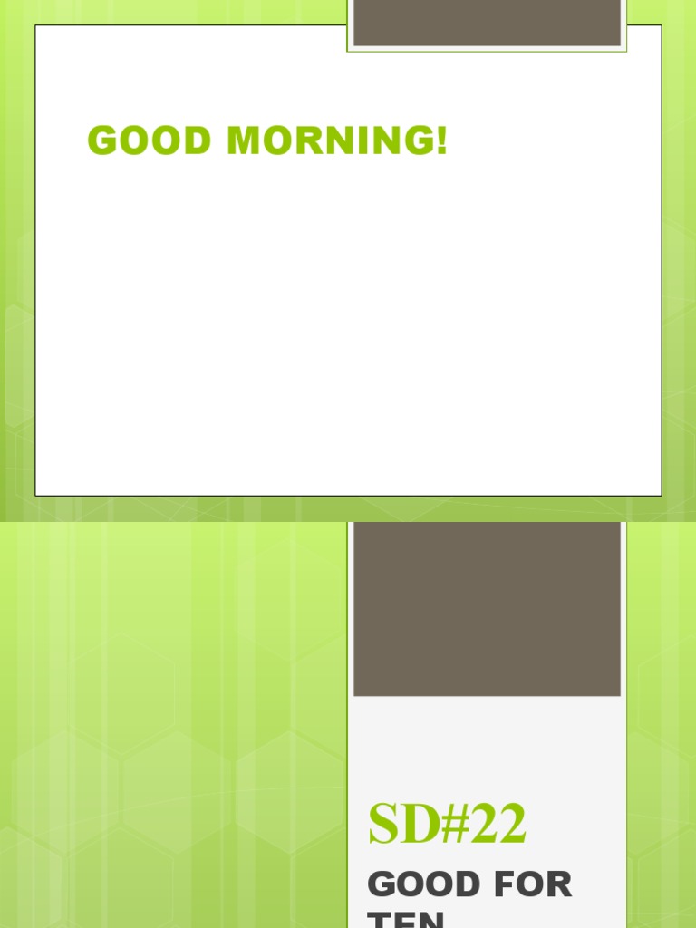 Good Morning | PDF