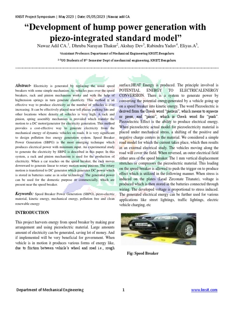Development of Hump Power Generation With | PDF | Technology & Engineering