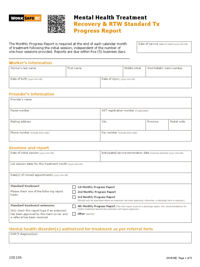 Standard Monthly Progress Report Form | PDF