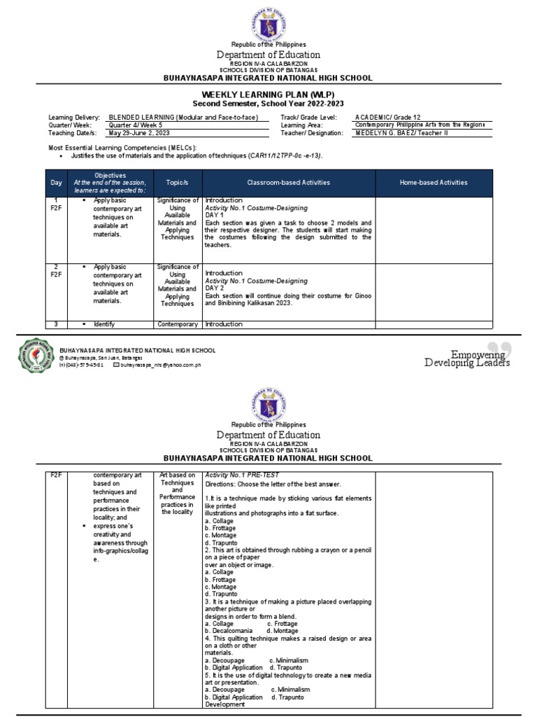 Wlp-Week 5 Blended | PDF | Collage | Learning