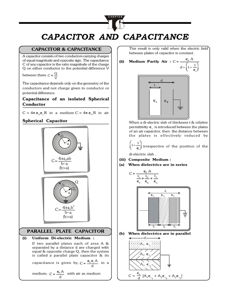 Capacitor and Capacitance | PDF | Science & Mathematics