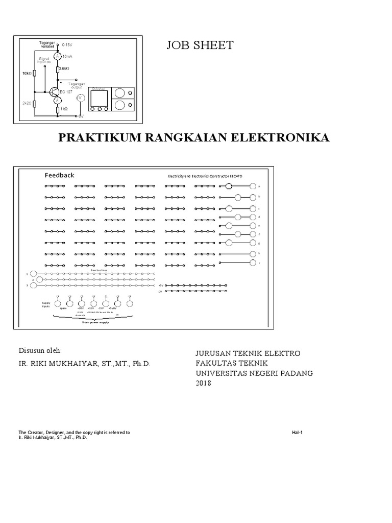 Job Sheet Rangkaian Elektronika | PDF