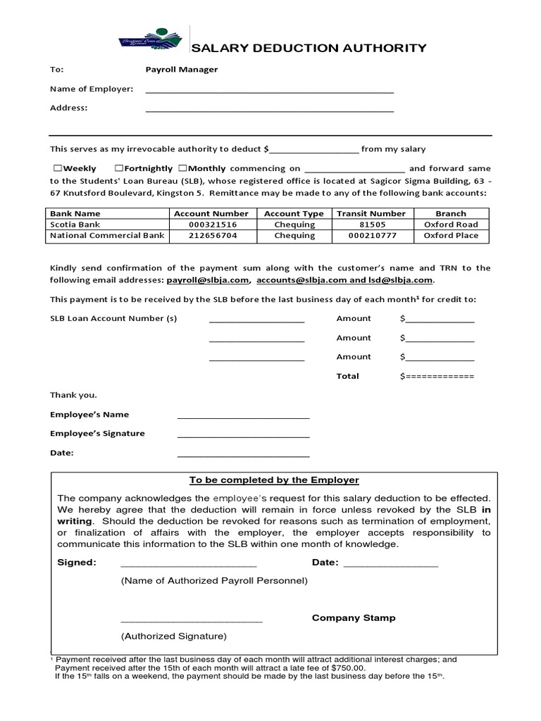 SLB Local Salary Deduction | PDF | Payroll | Transaction Account