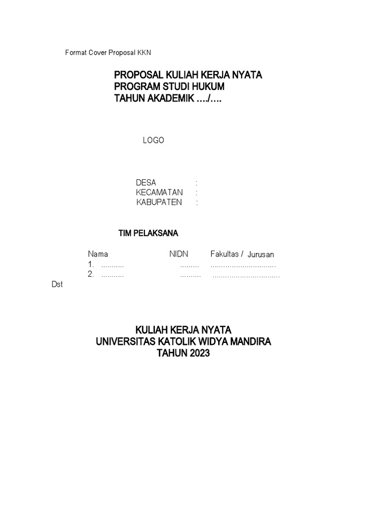 Template Program KKN | PDF