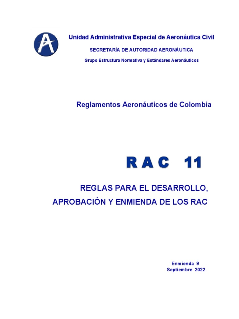 Https - WWW - Aerocivil.gov - Co - Normatividad - RAC - RAC 11 - Reglas ...