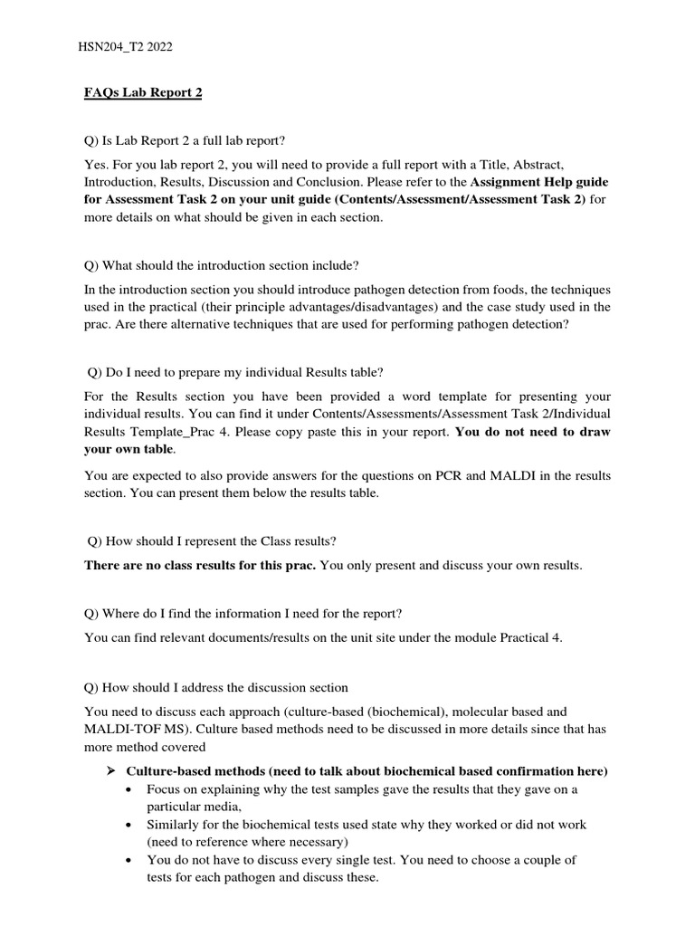 HSN204 FAQ - Lab Report | PDF