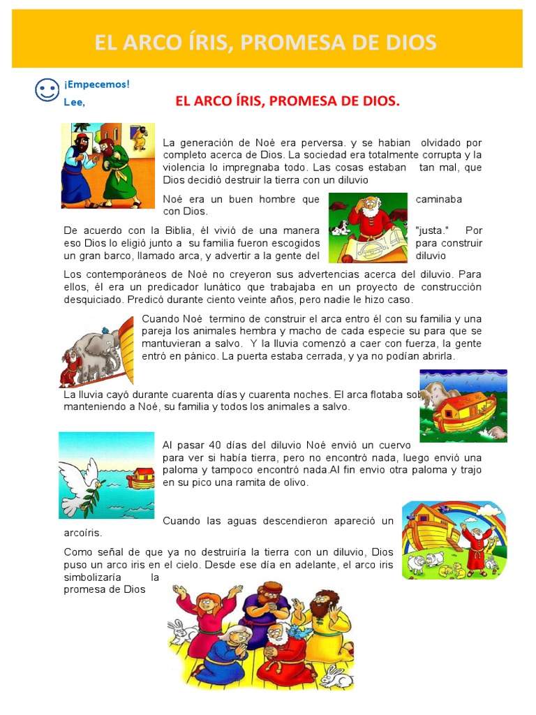 Ficha Rel. El Arco Íris, Promesa de Dios | PDF | Arca de Noé | Mito de la inundación