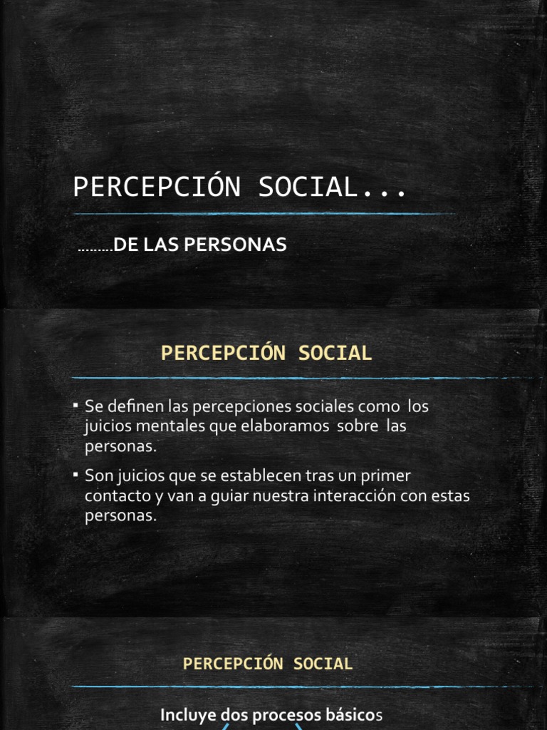 PPT7 - Percepción Social | PDF | Percepción | Procesos mentales