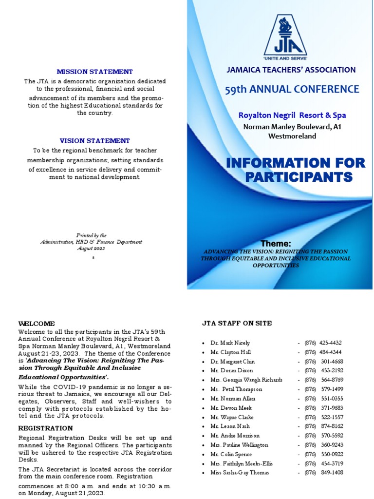 59th Annual Conference Handbook 2023 | PDF | Restaurants | Food And Drink