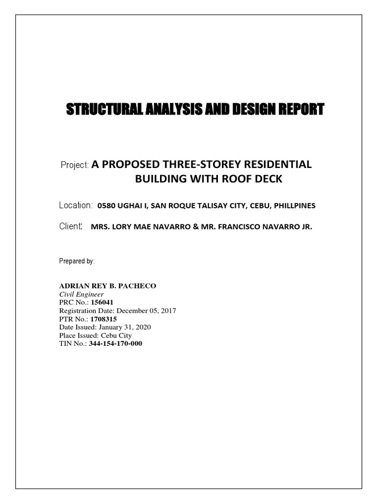 Structural Analysis For San Roque Project | PDF | Structural Load | Structural Analysis